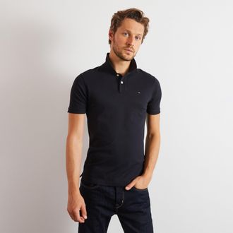 Eden Park Polo Noir En Coton Pima Stretch Old Ref Pp