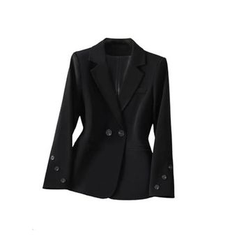 Generic Blazer décontracté pour femme, veste formelle daffaires, Noir, XL