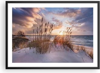 Arttor Wandposter Art Prints 70x50cm Poster Schwarzrahmen Westen auf der Strand K&uuml;che Wanddeko Bild Wand Kunstdruck Deko Wandbilder Dekoration Wohnzimmer Sch