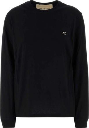 Valentino Garavani Femme, Tops, Noir, Taille: 42 FR Cotton T-shirt