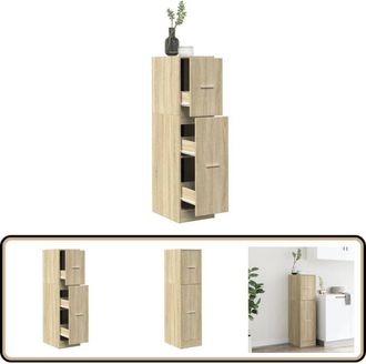 vidaXL Apothekerschrank Sonoma-Eiche 30x41x118 cm Holzwerkstoff - Vidaxl