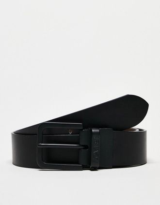 Levi's Core - Ceinture en cuir r&eacute;versible - Noir mat et marron