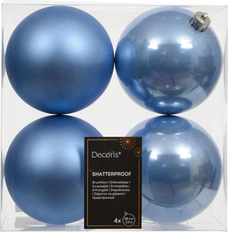 Kaemingk Weihnachtskugeln Kunststoff 10cm 4 St&uuml;ck - klassisch & bruchsicher - Christbaumkugeln Weihnachtsbaumkugeln f&uuml;r Weihnachten - Christbaumschmuck & Weihn