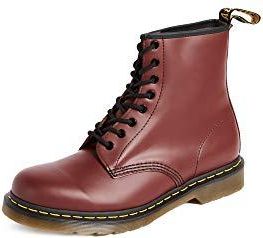 Dr. Martens 8 oeillets, Rangers Femme, Rouge Cerise Rouge Lisse, 37 EU