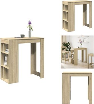 vidaXL Vidaxl - Table de bar avec étagères chêne sonoma bois dingénierie - Table De Bar - Tables De Bar - Table De Pub - Table De Bar De Cuisine