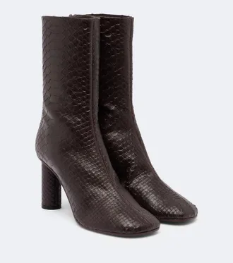PARIS TEXAS Bottines Alice en cuir fa&ccedil;on serpent