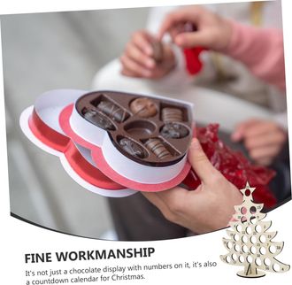 Hemobllo Schoko Dekor Weihnachten Holz Schokoladenständer DIY Schokoladenhalter Aus Holz Schokoladenregal Für Party Geburtstag Hochzeit