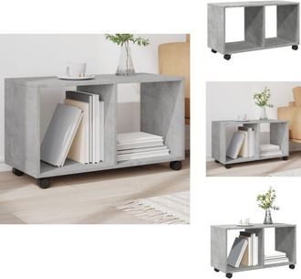 vidaXL Rollschrank Betongrau 72x33x42,5 cm Holzwerkstoff - Rollschrank - Rollschr&auml;nke - Schrank - Schrank Auf Rollen