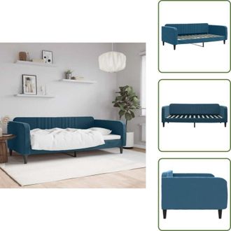 vidaXL The Living Store - vidaXL Tagesbett Blau 100x200 cm Samt