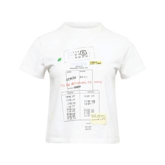 Maison Margiela Femme, Tops, Blanc, Taille: 40 FR Graphic Print T-Shirt