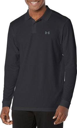 Under Armour Herren Performance Polo 3.0 Langarm, (001) Schwarz/Pitch Gray, XXL