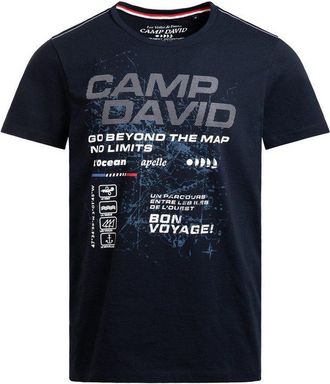 Camp David Rundhalsshirt mit Kontrastn&auml;hten