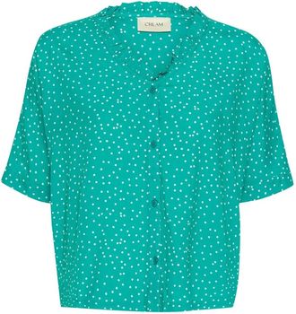 Cream Femme, Blouses et Chemises, Vert, Taille: 46 FR Chemisier à pois avec col en V