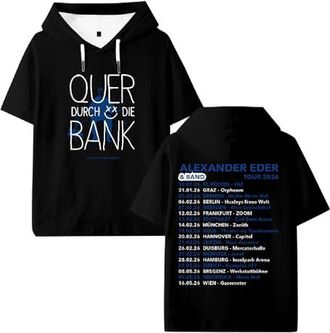 Generic Alexander Eder Quer durch die Bank Tour 2026 Merch T-shirt &agrave; capuche Streetwear &agrave; manches courtes, 01, XXS