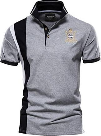 Generic Chemise dété à manches courtes brodée pour homme PO LO 2026, gris, XL