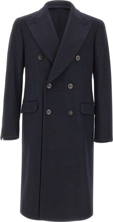 Boglioli Homme, Manteaux, Bleu, Taille: L Manteau crois&eacute; en laine et cachemire