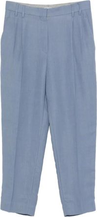 Brunello Cucinelli Femme, Pantalons, Bleu, Taille: 36 FR Pantalon en Viscose Lin Coton