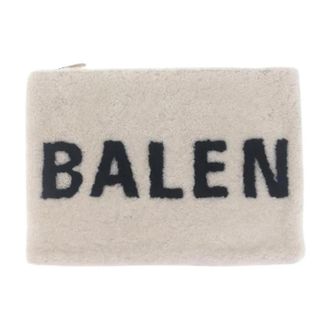 Balenciaga Pre-owned Shearling Logo Clutch Bag - - Pre-owned - Herren - Beige - ONE SIZE