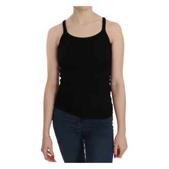 Pink Memories Elegantes &auml;rmelloses Spaghetti-Tr&auml;ger-Top - - Tops - Damen - Schwarzk - S