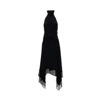 Andamane Femme, Robes, Noir, Taille: 42 FR Robe Longue Satin&eacute;e Style Lingerie