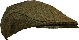 Walker and Hawkes Walker & Hawkes - Dainton - Unisexe Casquette Plate Derby - Tweed/imperméable Campagne - Sauge foncé - XL (60cm)
