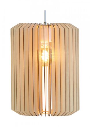 Nordlux Asti 30 Holzlamellen Pendelleuchte E27 naturfarbend