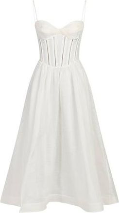 Zimmermann Robe midi &eacute;vas&eacute;e en lin et soie