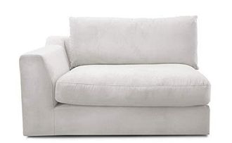Cavadore Sofa-Modul Fionamit Armteil links / individuell kombinierbar als Ecksofa, Big Sofa oder Wohnlandschaft / 138 x 90 x 112 / Webstoff beige