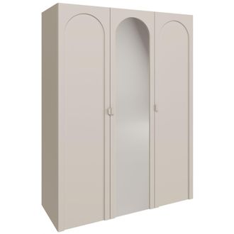 Selsey Dreit&uuml;riger Kleiderschrank mit Spiegel - Kaschmir, 150 cm - Eleganter Kleiderschrank f&uuml;r Schlafzimmer oder Kinderzimmer, minimalistisches Design mit b