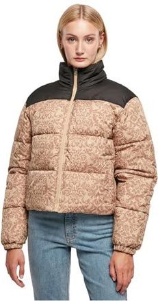 Urban Classics Ladies AOP Retro Puffer Jacket, Unionbeigedamast, XS Femme