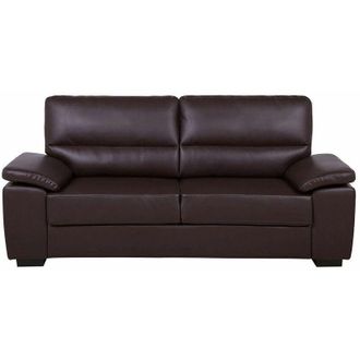 Beliani Beliani - Sofa Braun Kunstleder 3-Sitzer Zeitgen&ouml;ssisch Wohnzimmer