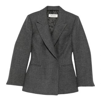 R&oacute;he Cup Detail Blazer - - Jackets - Damen - Grau - 2XS