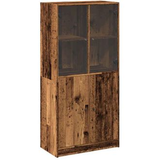 vidaXL Highboard mit T&uuml;ren Altholz-Optik 68x37x142 cm Holzwerkstoff Vidaxl