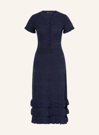 Maje Strickkleid Mit Volants blau