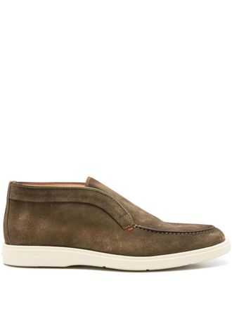 Santoni Stiefel aus Wildleder - Gr&uuml;n