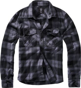Brandit Check Shirt Long Sleeve, Farbe: Black+Stee, Gr&ouml;&szlig;e: 5XL
