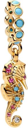 Pandora Pandora Moments Seepferdchen Charm-Anh&auml;nger aus 14 Karat Vergoldetem Sterling Silber mit Zirkonia, Kompatibel Me und Moments Anh&auml;nger, 763895C01