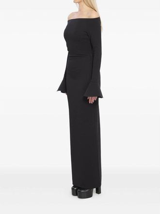 Solace London Off-Shoulder Bell Sleeve Dress - Black