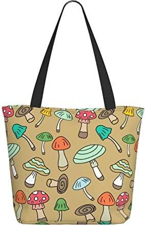 AOOEDM Le sac &agrave; provisions pour dames aux divers champignons 13x11x7in.Le cadeau parfait pour la Saint-Valentin.Cest de la Saint-Valentin pour maman, fille, 