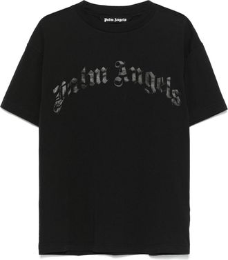 Palm Angels t-shirt &agrave; logo incurv&eacute; - Noir