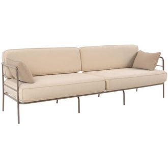 Selsey Preggel - Garten-Sofa 3-Sitzer, wasserabweisend, beige/beiges Gestell - Selsey
