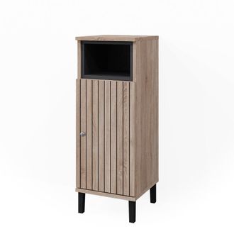 Vicco Midischrank Sonoma Aquis 30x82x30 cm - Die Badezimmerm&ouml;bel, Kombination aus offenen F&auml;chern und T&uuml;ren f&uuml;r Flexible Nutzung