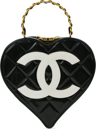 Chanel 1995 CC Heart Kosmetiktasche - Schwarz