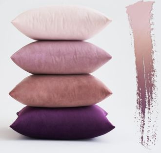 Miulee Samt Kissenbezug 50x50 cm Kissenhülle Lila Serie 4er Set Sofakissen Samtkissen Dekorative Dekokissen Couchkissen Zierkissen Deko Farbverlauf Bezug Sof