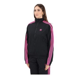 adidas Femme, Sweatshirts et sweats &agrave; capuche, Noir, Taille: 40 FR Adicolor Woven Firebird Zip SweaT-shirt