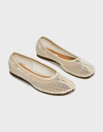 Steve Madden ballerines &agrave; bout s&eacute;par&eacute; Calico en mesh cr&egrave;me-Neutre
