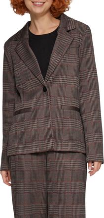 QS by s.Oliver Karierter Blazer aus Viskosemix