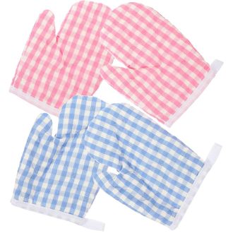 Cabilock 4 St&uuml;ck Isolationshandschuhe K&uuml;chenhandschuh F&uuml;r Kinder Grillhandschuhe F&uuml;r Die K&uuml;che Isolierte Handschuhe Aus Baumwolle Backhandschuh Miniatur D&auml;mmpl
