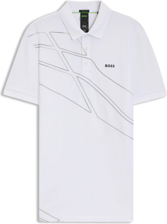 BOSS Herren Paddy 3 IN Paddy Poloshirt aus Baumwoll-Mix mit Artwork Wei&szlig; M