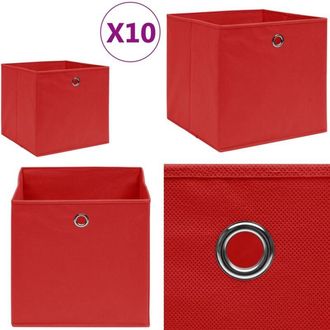 vidaXL Aufbewahrungsboxen 10 Stk. Vliesstoff 28x28x28 cm Rot - Aufbewahrungsbox - Aufbewahrungsboxen - Home & Living - Rot